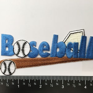 Baseball Word - With Bat, Ball, Base - Iron on Applique - Embroidered ...