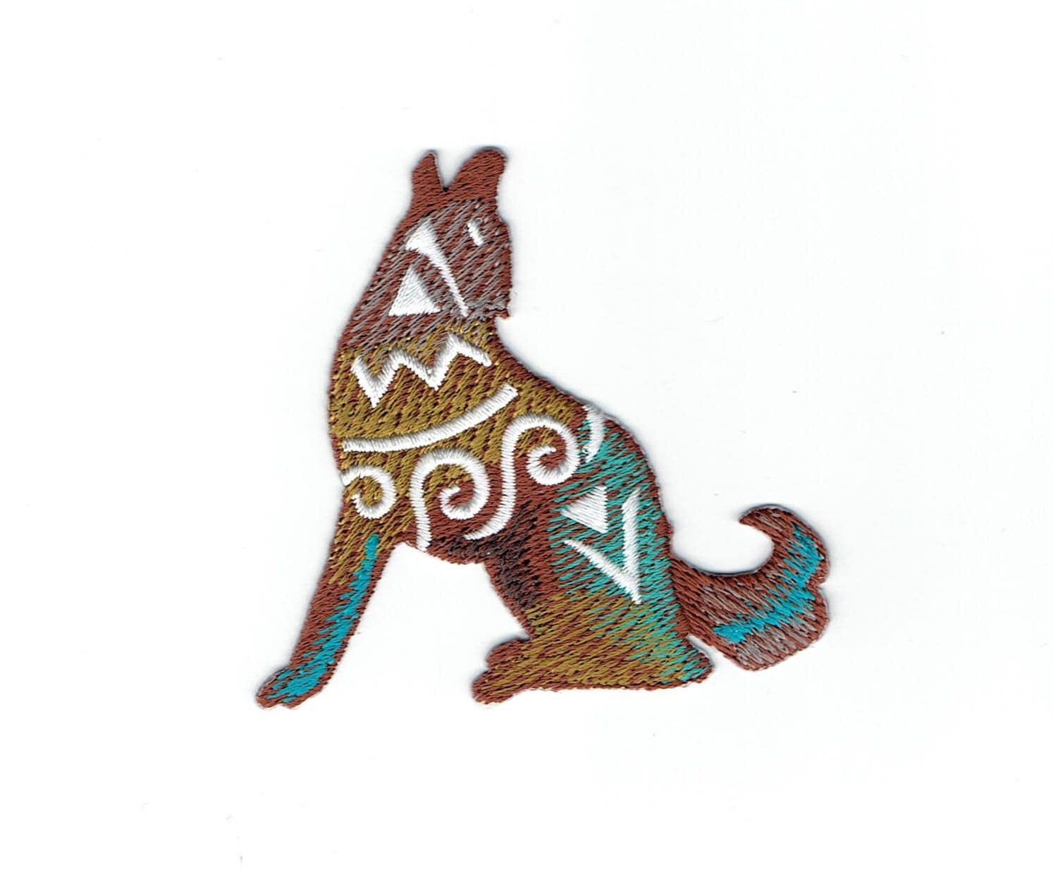 Wolf - Coyote - Southwest Tribal Design - Howling - Iron on Applique ...