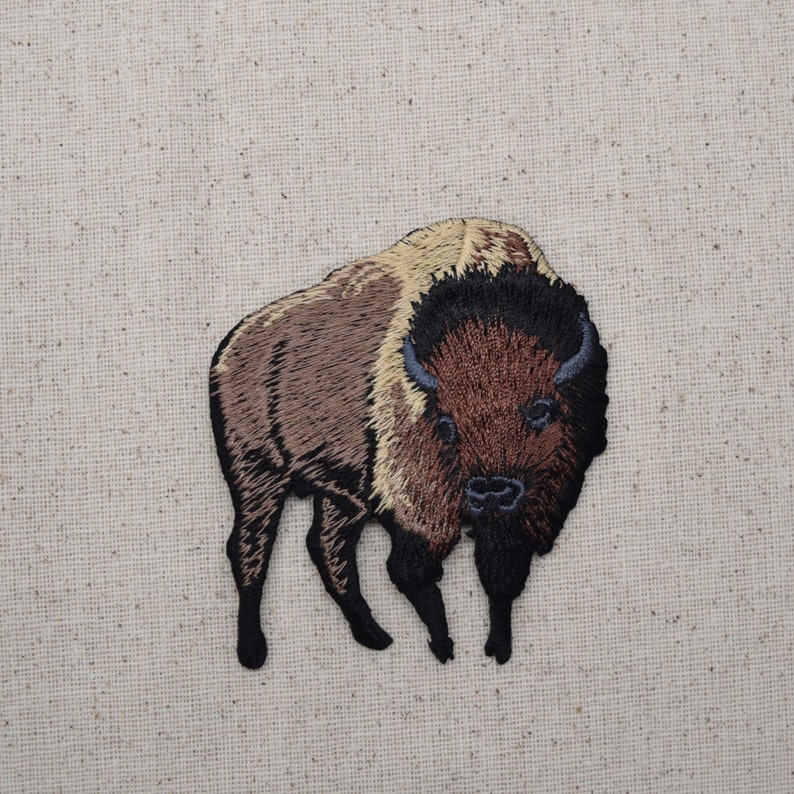 Brown Buffalo - American Bison - Iron on Applique - Embroidered Patch ...