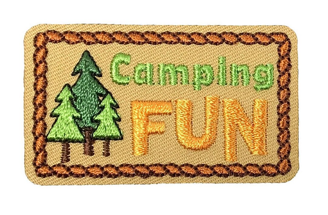 Camping Fun - Badge - Forest/nature/wilderness - Embroidered Iron on ...