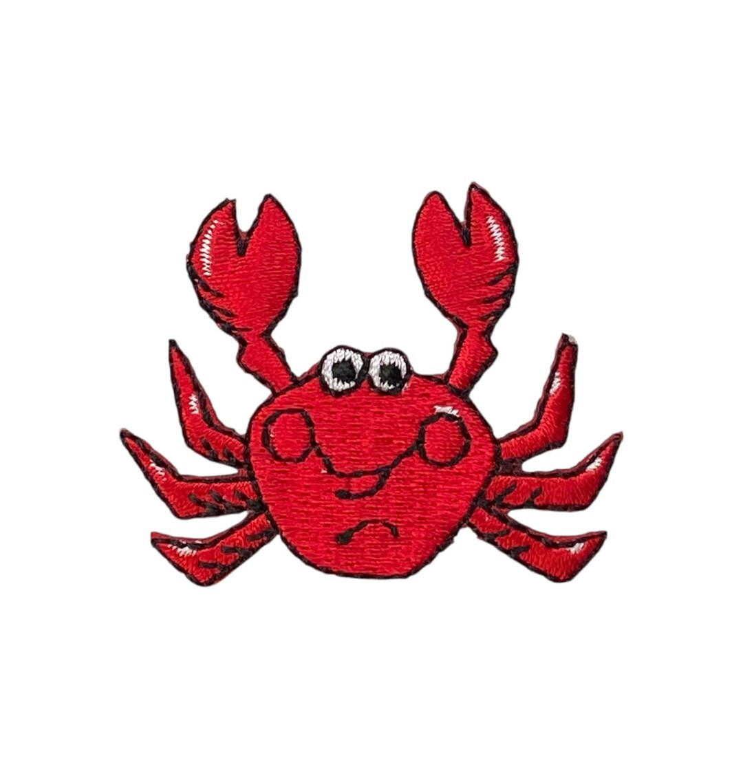 Red Crab, Ocean Animal, Iron on Patch, Embroidered - Etsy