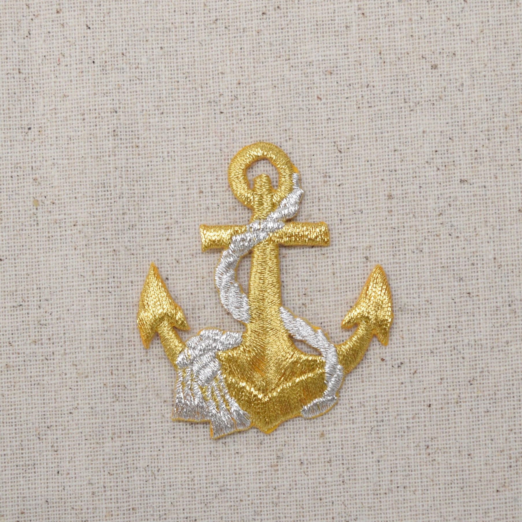 Gold/silver Nautical Anchor With Rope Iron on Patch - Etsy
