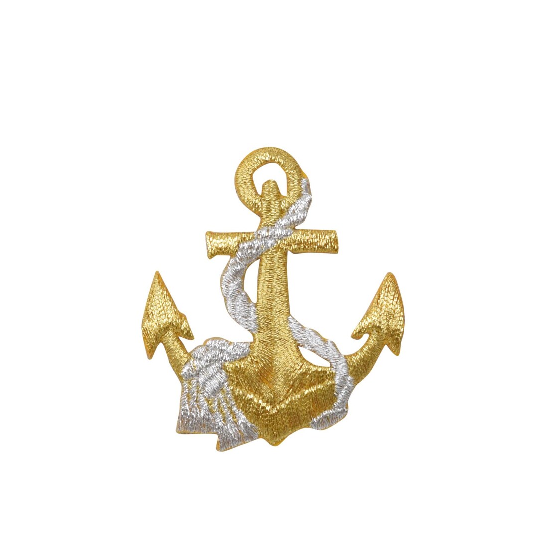 Gold/silver - Nautical Anchor With Rope - Iron on Patch - Etsy