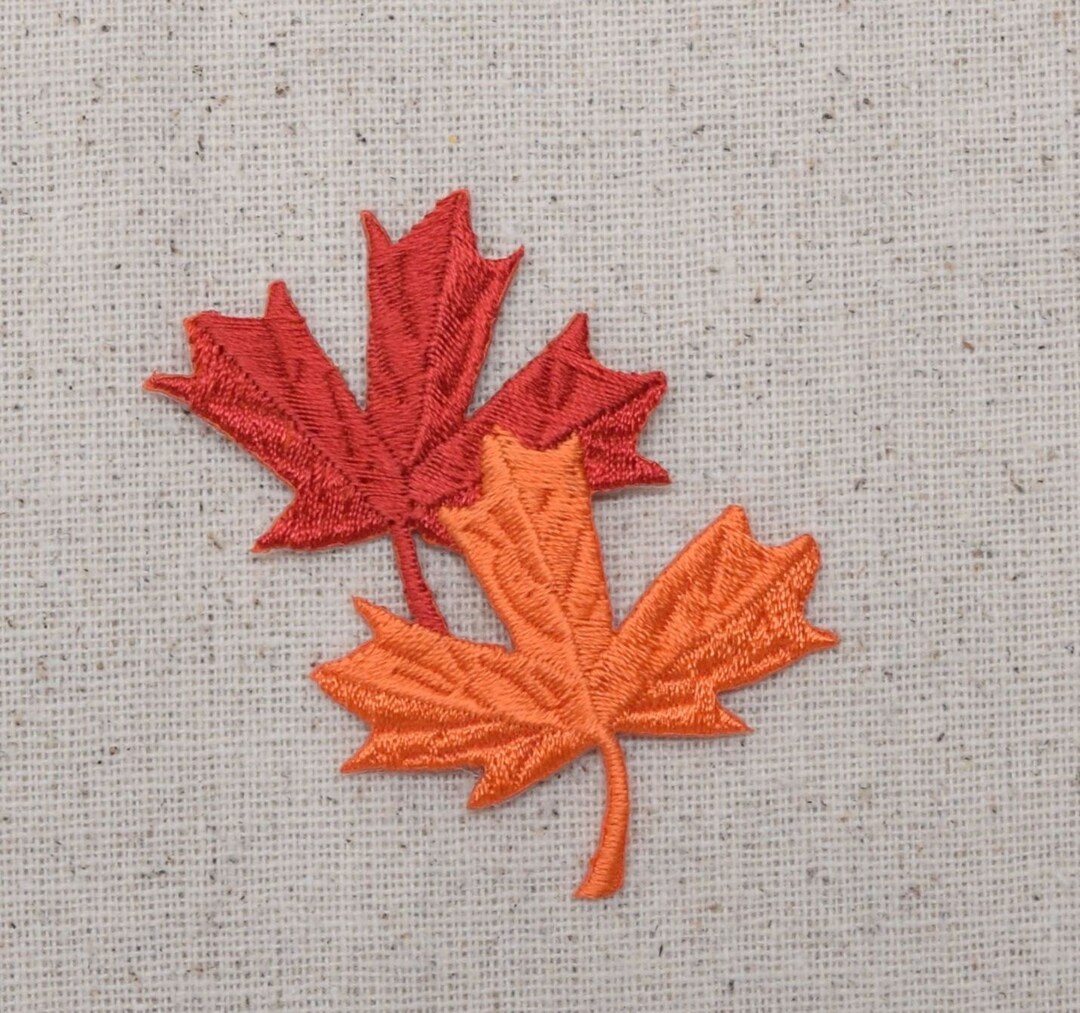 Tree Leaf - Fall - Leaves - Red/orange - Embroidered Patch - Iron on ...