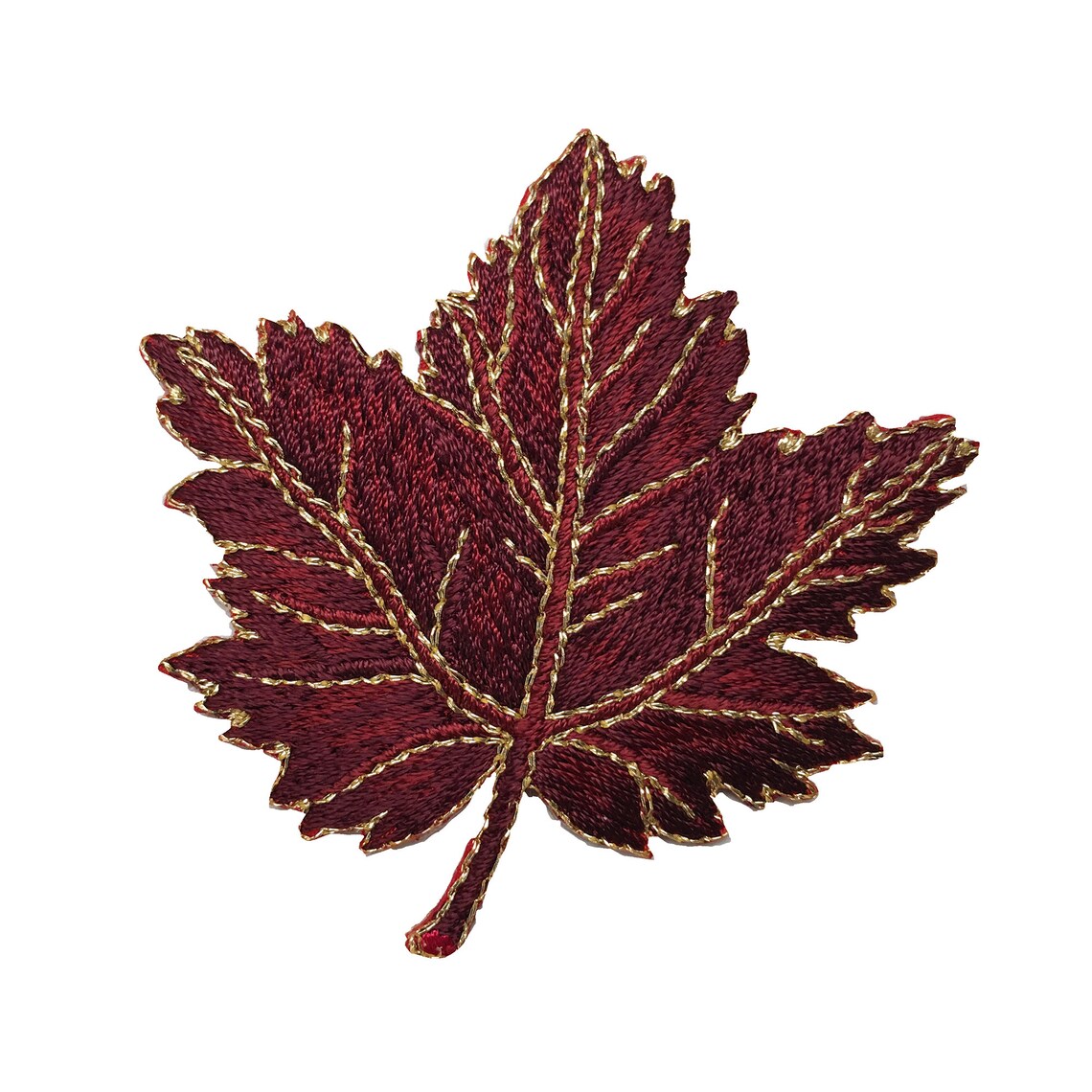 Tree Leaf Fall Maples Leaves Burgundy Embroidered - Etsy