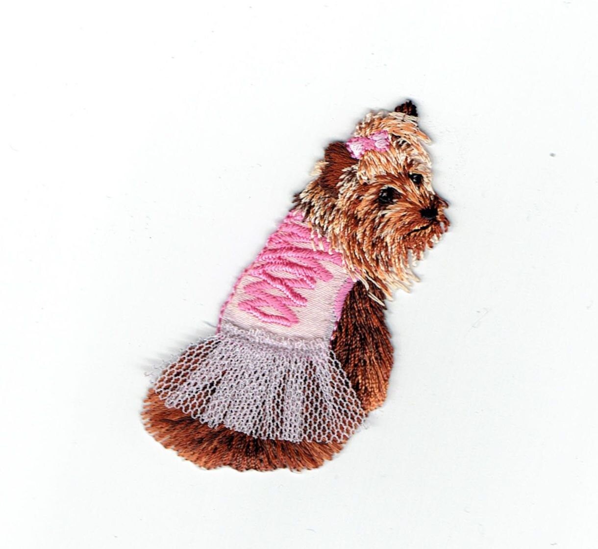 Yorkshire Terrier - Pink Tutu - Puppy Dog - Yorkie - Embroidered Patch ...