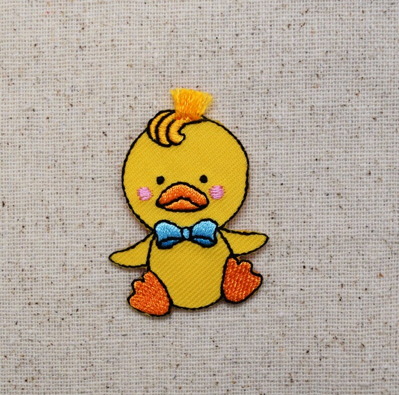 Yellow Duck With Blue Bow-tie - Embroidered Iron on Patch - Etsy