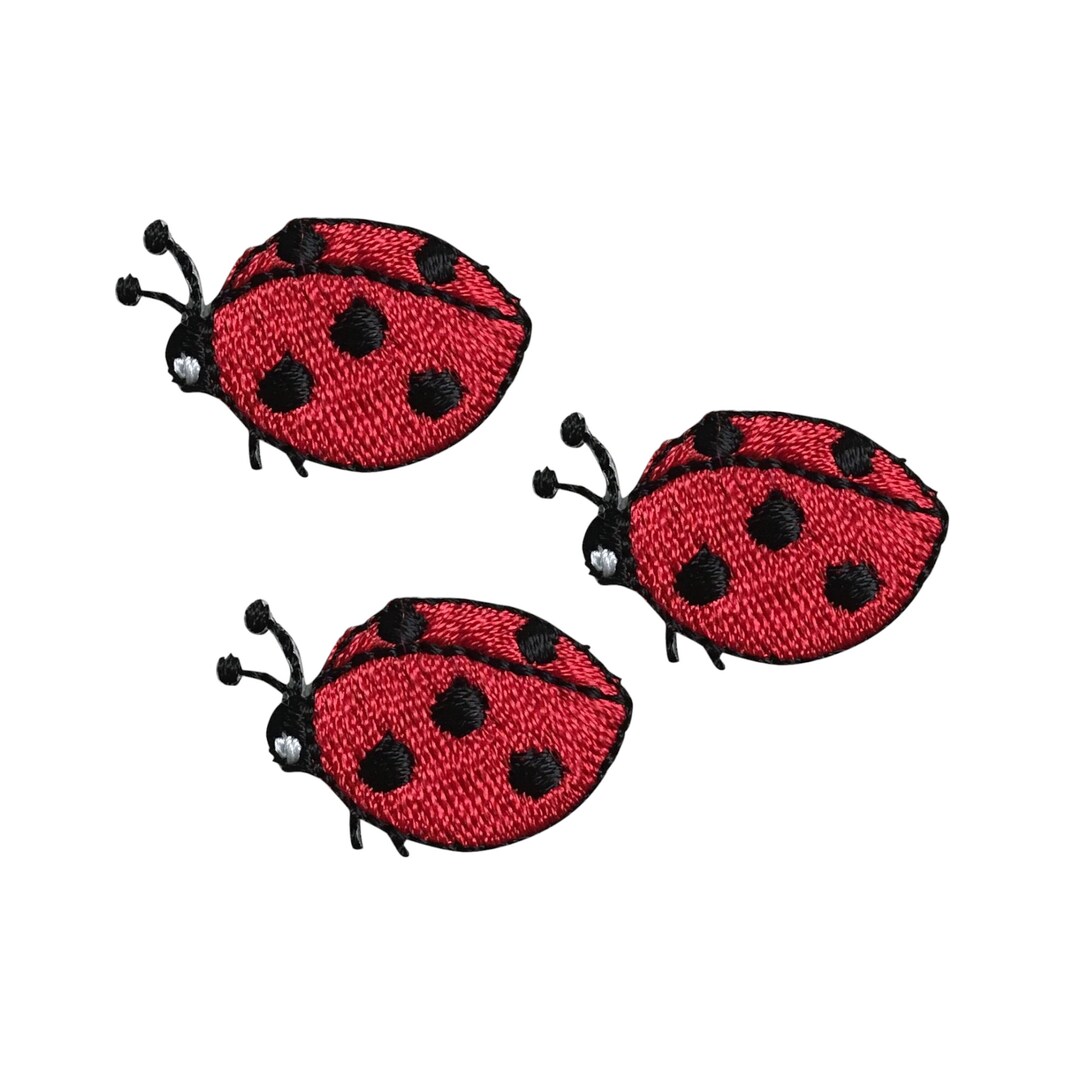 Mini Ladybug, Red, Black, Embroidered, Iron on Patch - Etsy