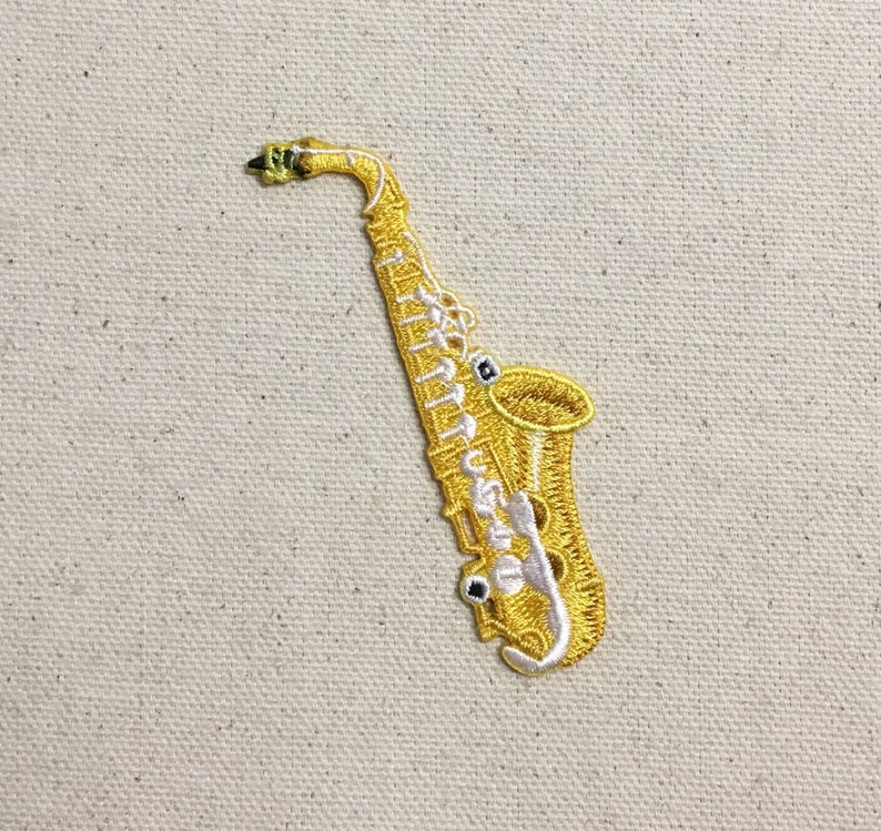 Saxophone Musical Instrument Iron on Applique | Etsy