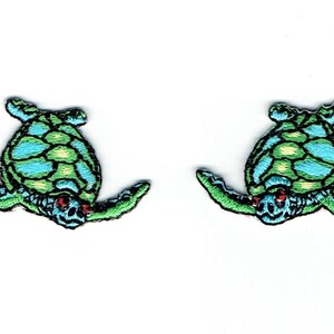 Sea Turtle - Facing Left or Right - Blue and Green - Iron on Applique ...