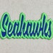 Seahawks LARGE 3x8 Color Choice Mascot/team Name/words Iron on Applique ...