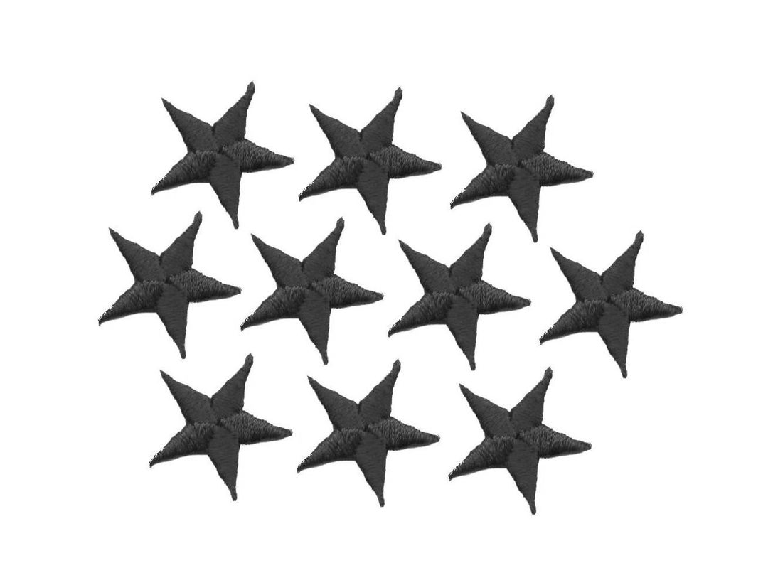 Black Stars - 1-5/8" - Pack of 10 Pieces - Iron on Applique -150034-02 ...