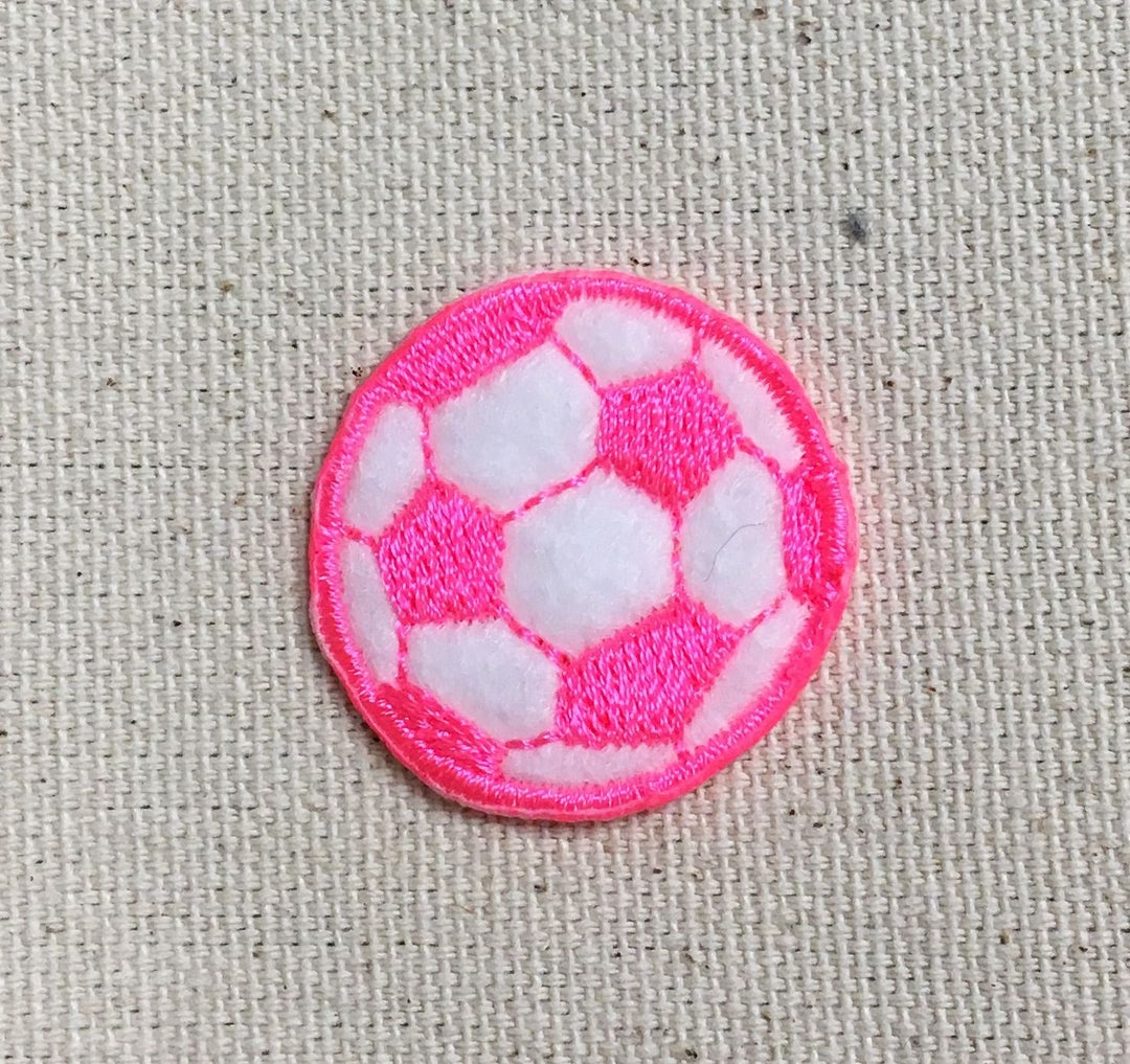 Soccer Ball - Neon Pink - Futebol - Embroidered Patch - Iron on ...