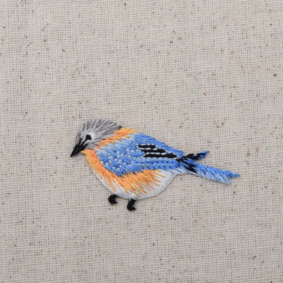Blue Bird - Bluebird - Facing Left - Iron on Applique - Embroidered ...
