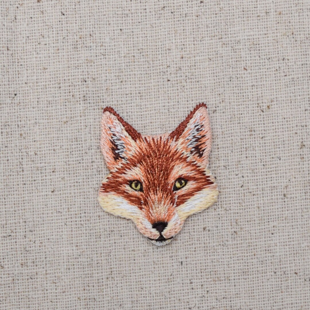 Red Fox - Head - Natural Animal - Embroidered Patch - Iron on Applique ...