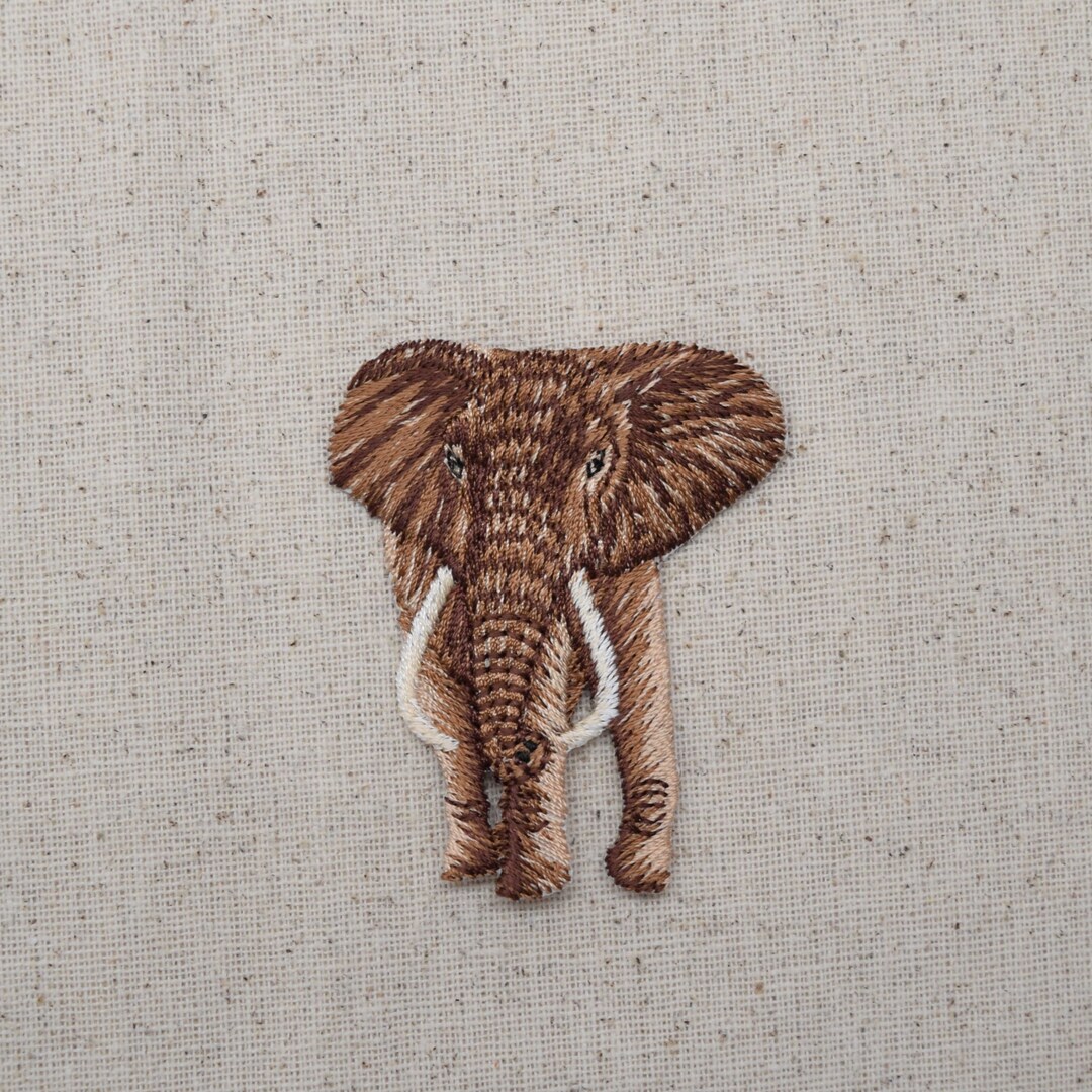 Elephant - Full Body - Brown - Embroidered Patch - Iron on Applique ...
