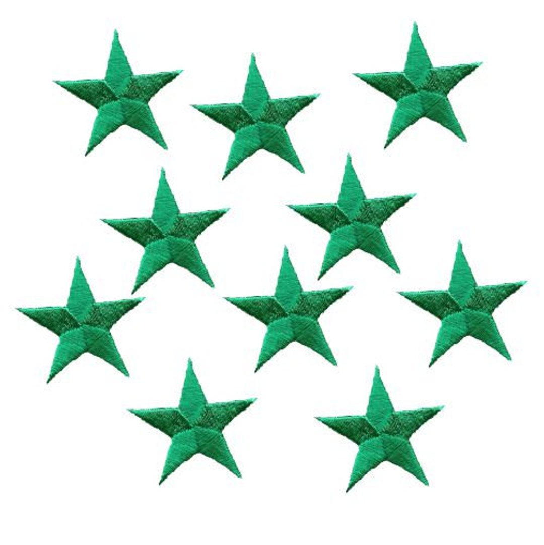 Green Stars - 7/8" - Pack of 10 Pieces - Iron on Applique -150032-04 - Etsy