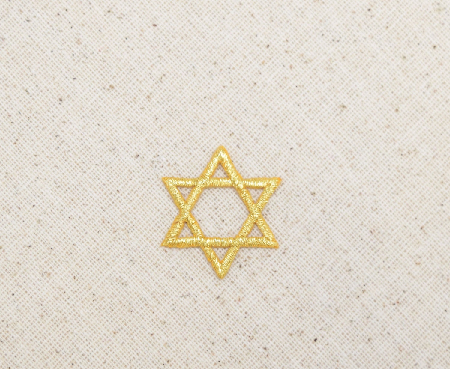Small - Gold - Star of David - Iron on Applique - Embroidered Patch ...