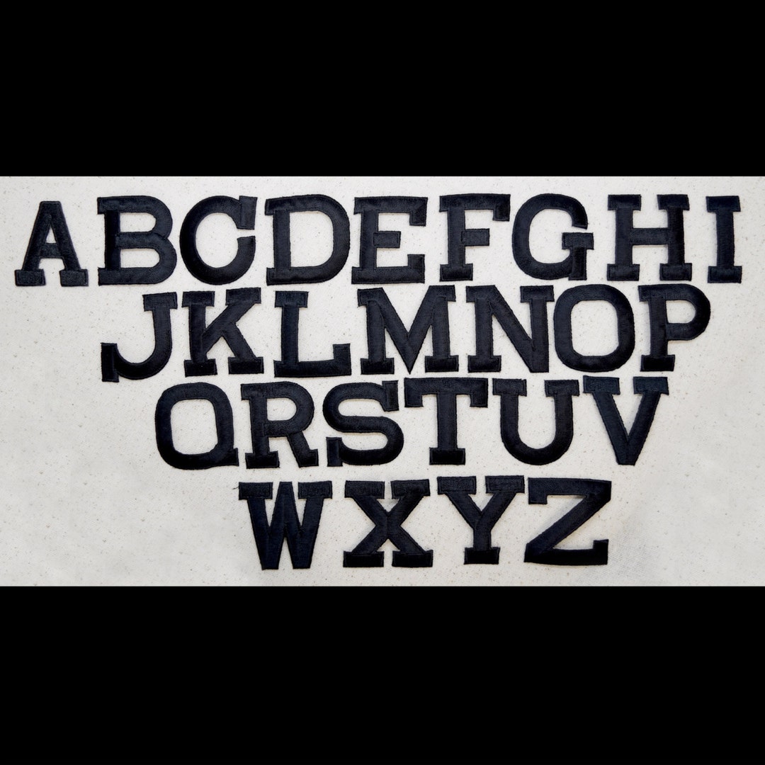 Alphabet Letter - BLACK - Block Style - 2 INCH - 2" - Iron on Applique ...