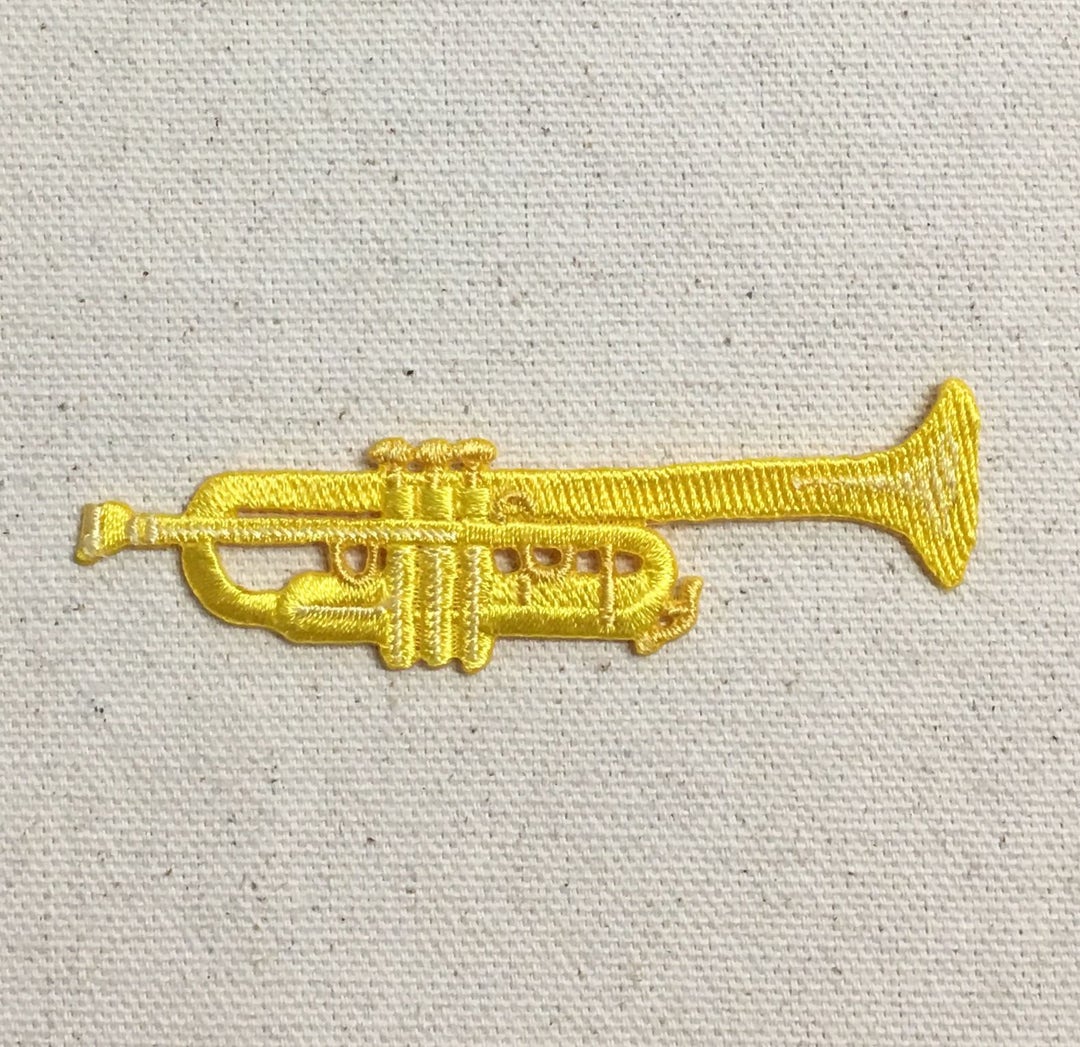 Trumpet - Musical Instrument - Iron on Applique - Embroidered Patch ...