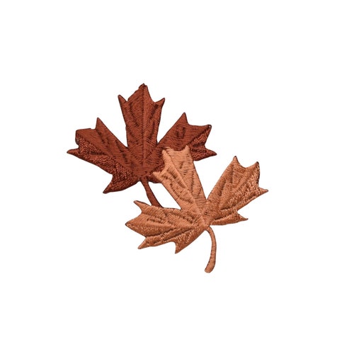 Tree Leaf Fall Maples Leaves Burgundy Embroidered - Etsy