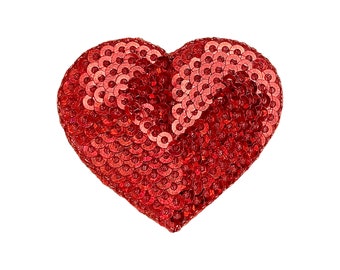Large Red Sequin Heart Patch Red Love Valentines Badge Iron On, Sew on Patch - Etsy