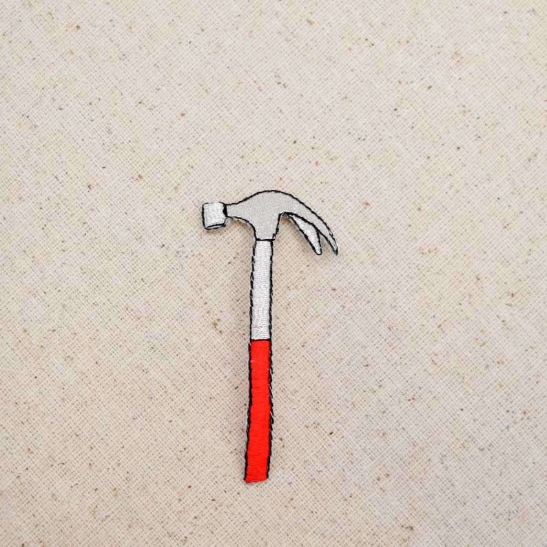 Red Blue or Green - Hammer - Tools - Iron on Applique - Embroidered ...