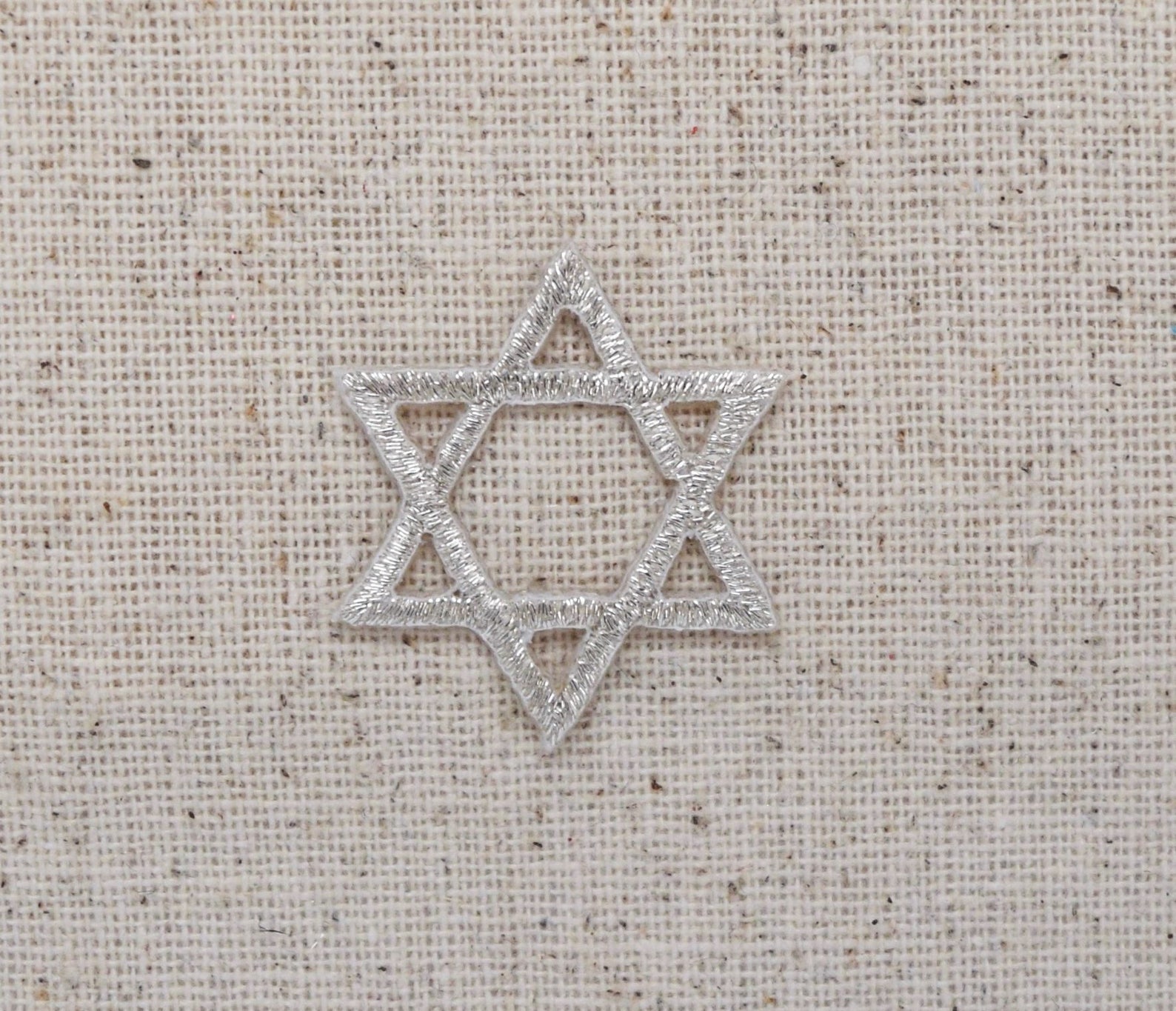 Small - Silver - Star of David - Iron on Applique - Embroidered Patch ...