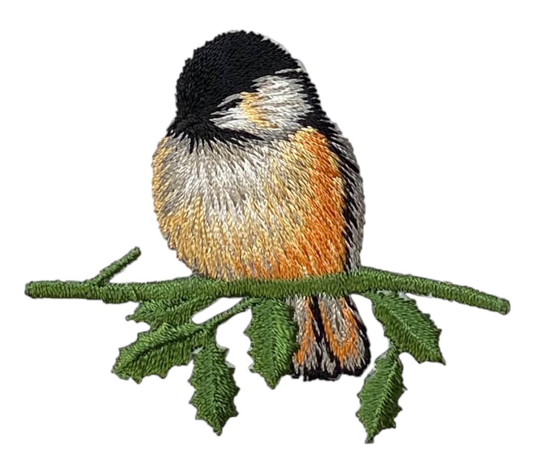 Chickadee Bird, Sitting on Branch, Embroidered, Iron on Patch - Etsy