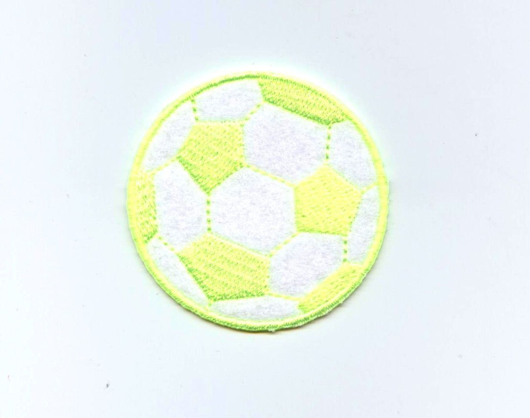 Small - Soccer Ball - Neon Yellow - Futebol - Embroidered Patch - Iron ...