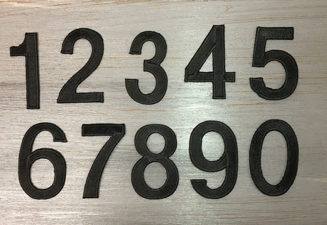 2 Black Number Block Style Iron on Applique - Etsy UK