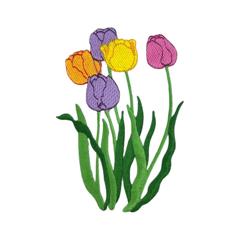 Pink Tulip Applique Patch - Etsy