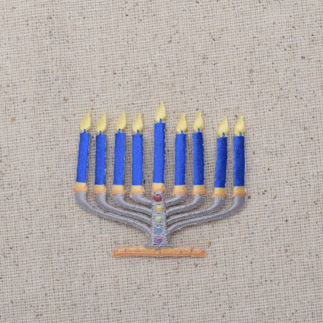 Menorah - Candelabra - 9 Lights - Chanukah - Iron on Applique ...
