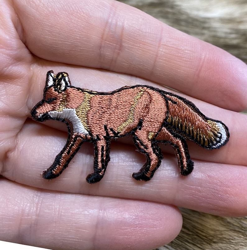 Small Red Fox Walking Left Full Body Embroidered Patch - Etsy