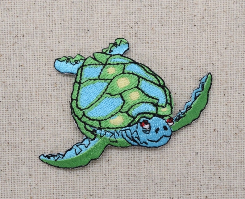 Sea Turtle Facing Left or Right Blue and Green Iron on - Etsy