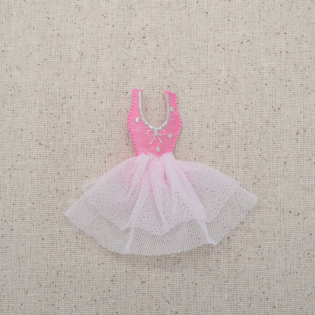 Pink Dress - Ballet Tutu - Iron on Applique - Embroidered Patch ...