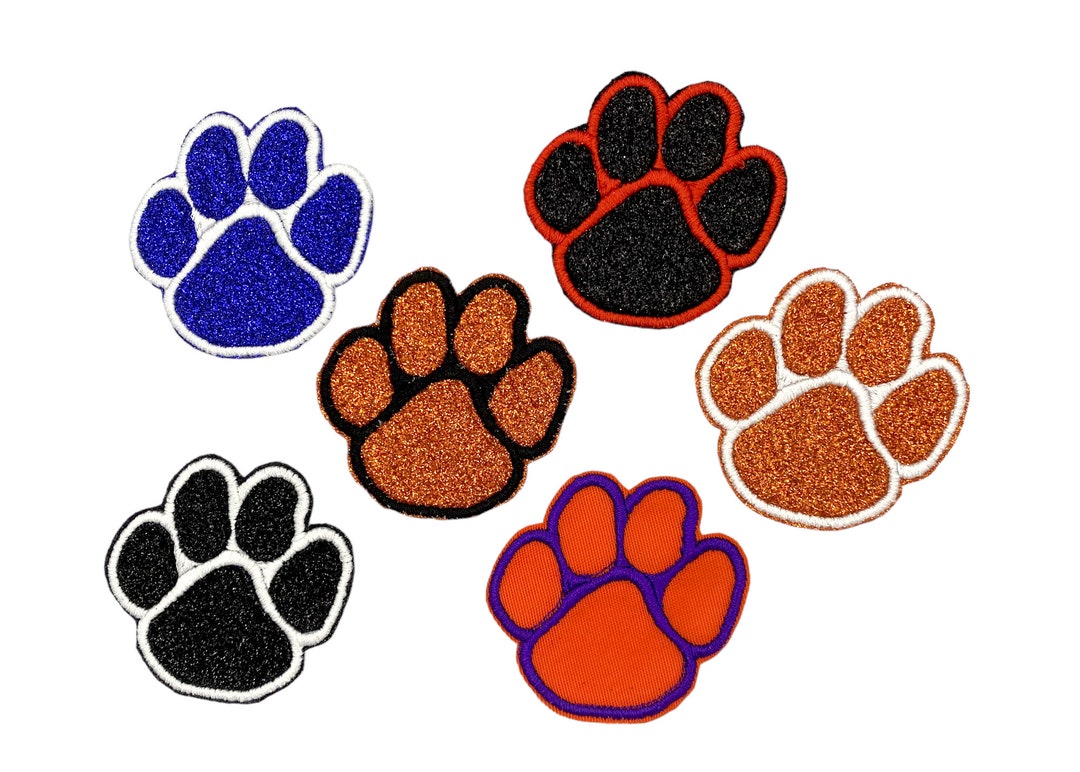 Paw Prints, Glitter or Twill, 1", 2", 3", Embroidered, Iron on Patch - Etsy