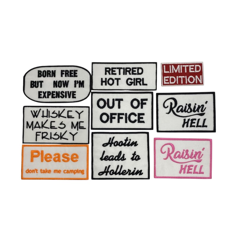 Funny Phrases, Hat Bar Patches, DIY, Fathers Day, Mothers Day, Girls ...