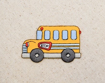School Bus Iron on Patch - Etsy