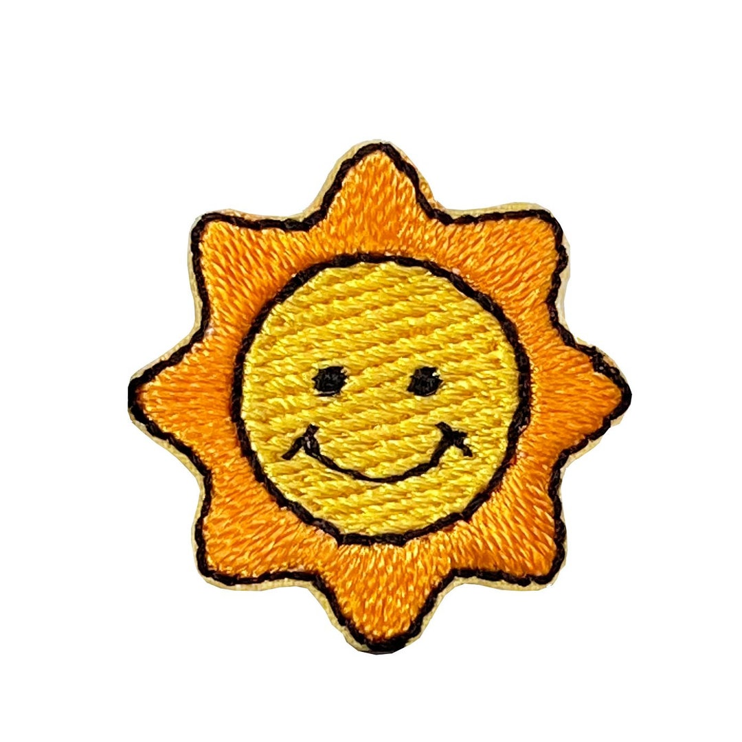 Mini Sun Embroidered Iron on Patch - Etsy