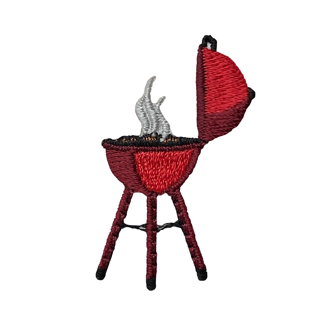 3" Red BBQ Grill - Grilling/barbecue - Camping - Iron on Applique ...