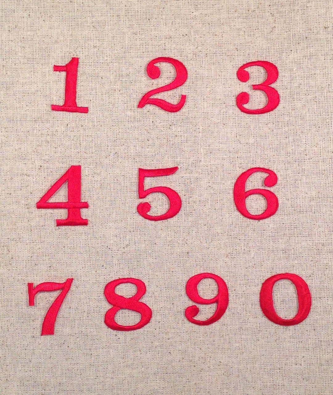 Numbers - 1.25 Inch - Red - Block Style - Iron on Applique ...