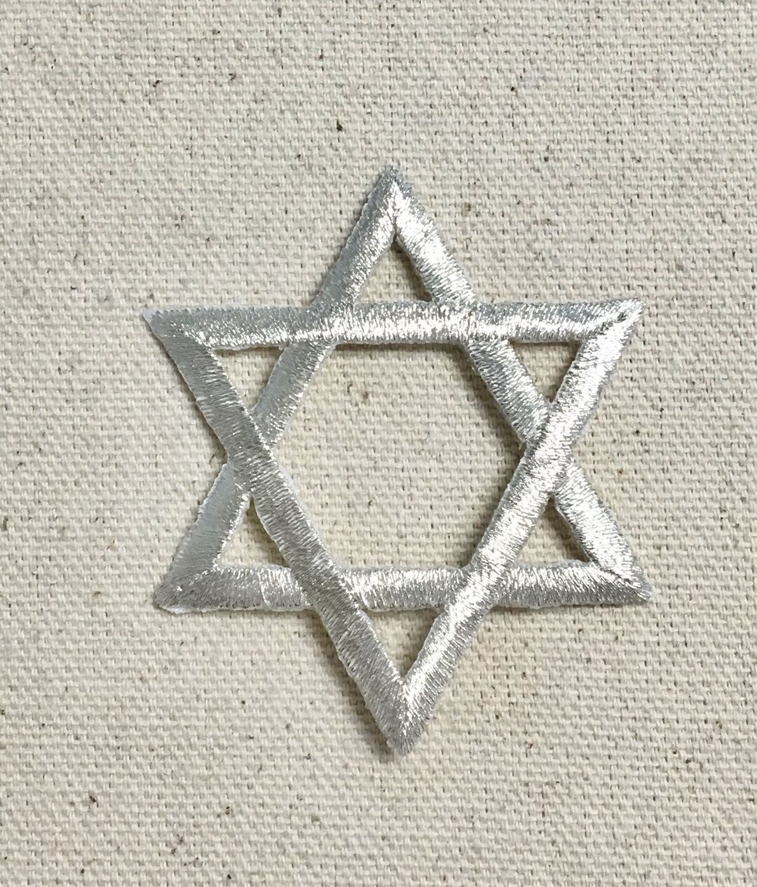 Silver - Star of David - Iron on Applique - Embroidered Patch - 696909 ...