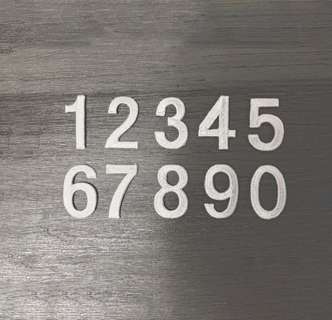 1" - White Block Numbers - Iron on Applique/embroidered Patch - Etsy