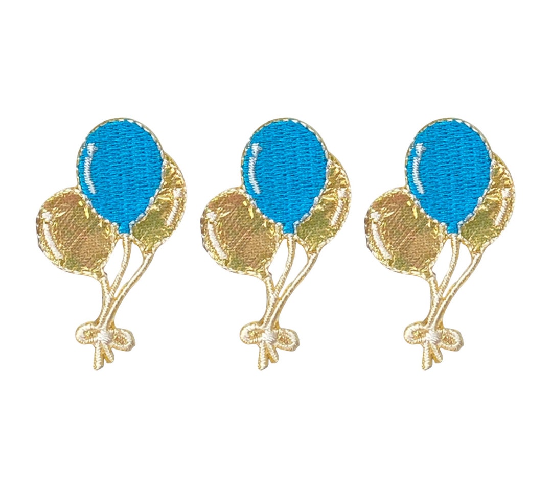 Balloons, Shimmery Yellow, Blue, Iron on Patch - Etsy