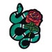 Snake With Rose Embroidered Iron on Patch - Etsy