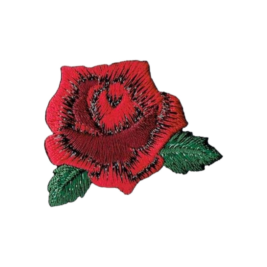Red Rose, Flowers, Embroidered, Iron on Patch - Etsy