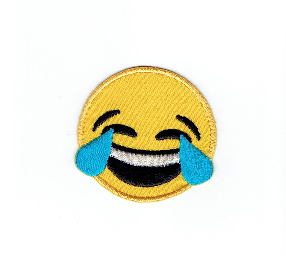 Smiling Face - - Laughing With Tears - Iron on Applique - Embroidered ...