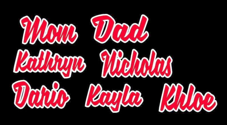 Custom Glitter Names 12 Wide Script Words Iron on - Etsy