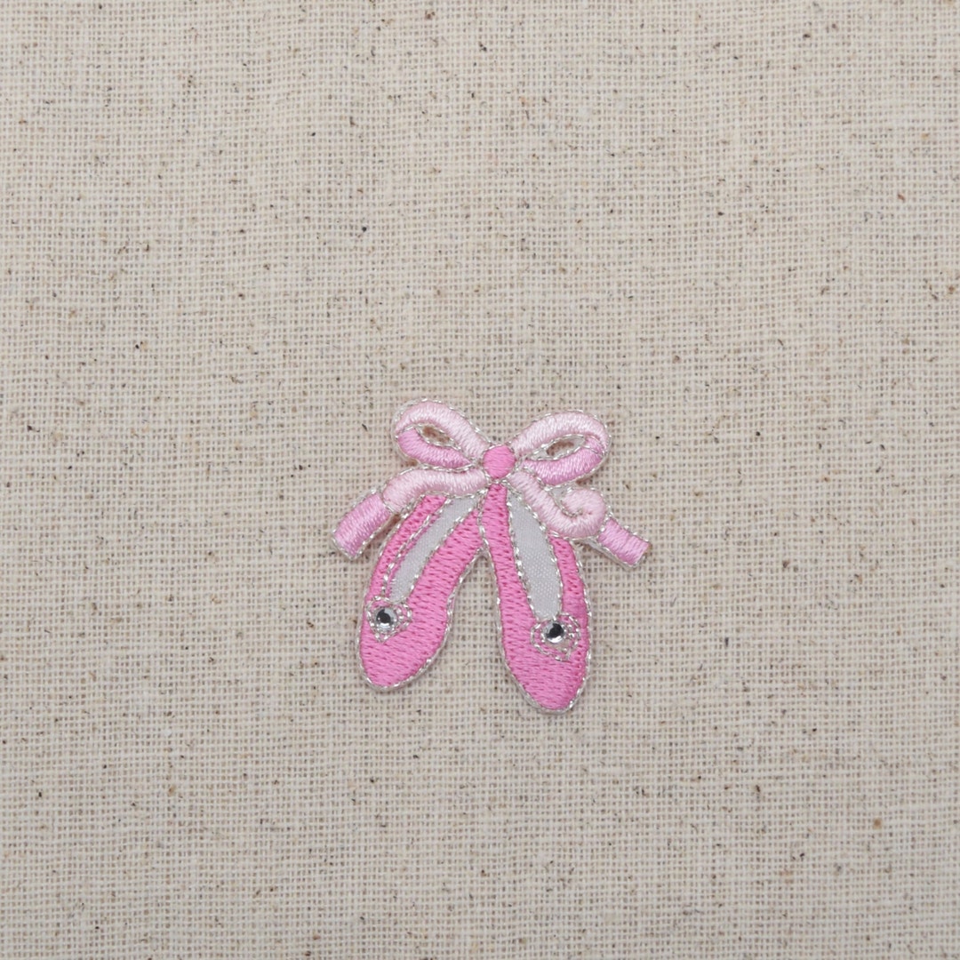 Ballet Slippers - Pink Shoes - Iron on Applique - Embroidered Patch ...